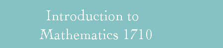 Fundamentals of Mathematics - Math 1710